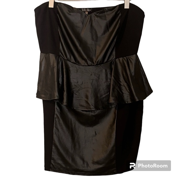 Curvy Sense | Dresses | Curvy Sense Plus Size Black Peplum Strapless ...